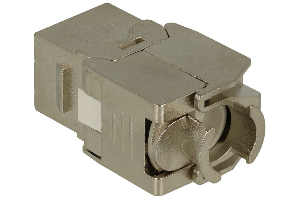 Socket; Ks-RJ45 8p8c; silver; straight; for cable; Keystone; latch ...