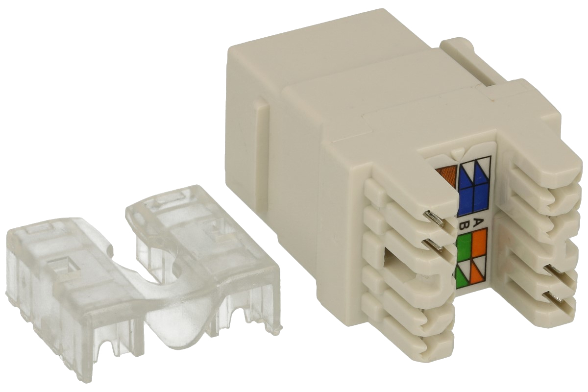 Socket; Ks-RJ45 8p8c; white; straight; for cable; Keystone; latch; RJ45 ...