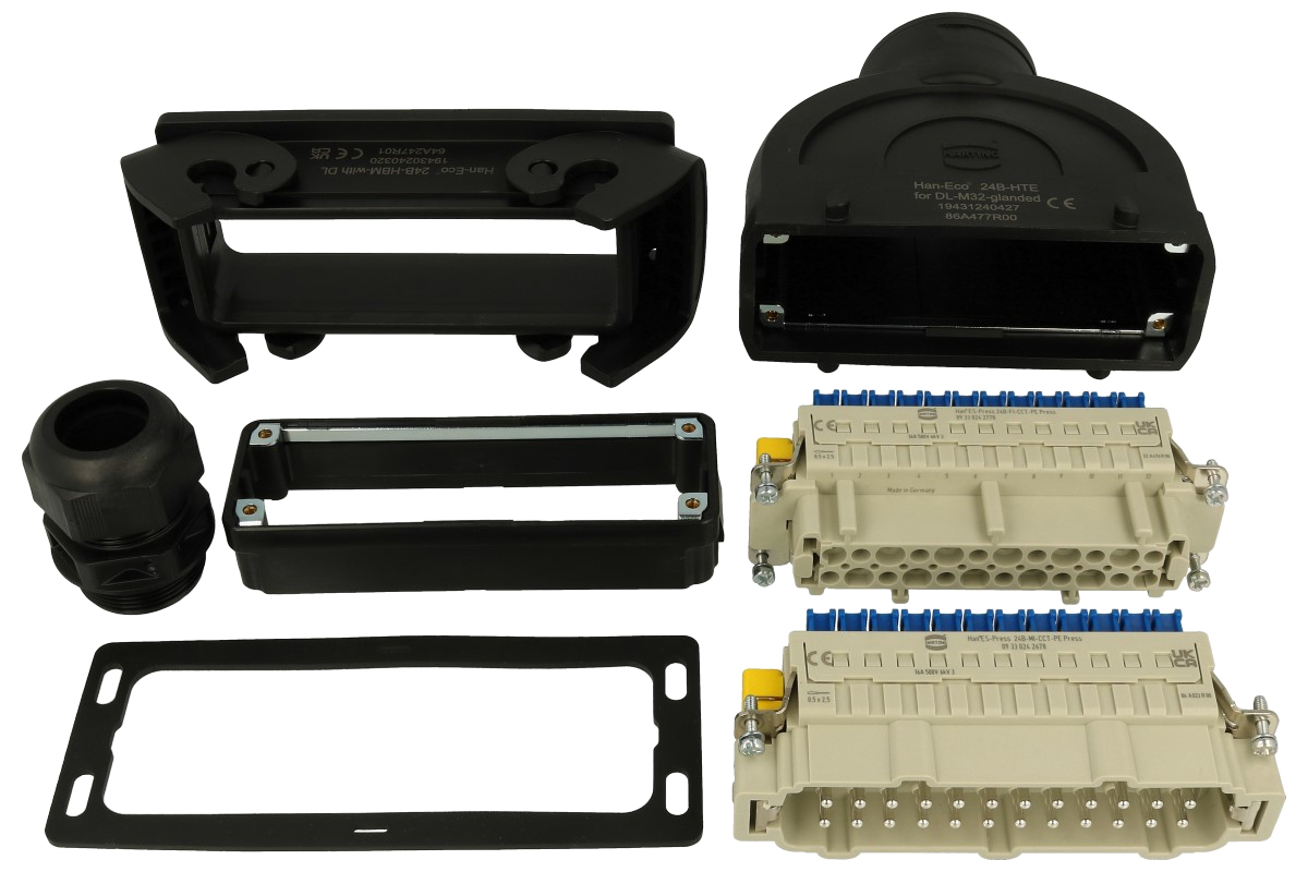 Connector socket + plug; Han Kit; Harting; 87840240001; 24 ways ...