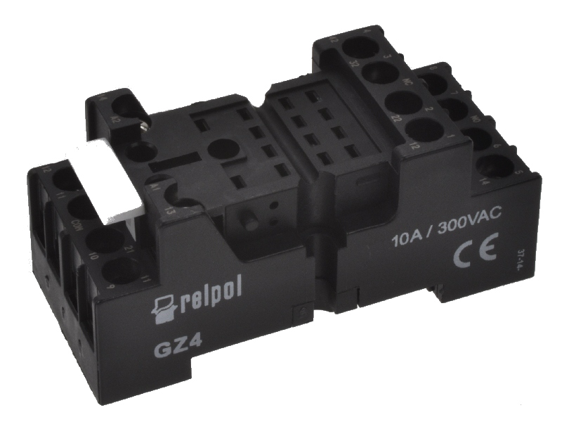 Relay socket; Relpol; GZ4 czarny - Electronic store - FIRMA PIEKARZ
