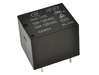 Relay; Hongfa; HF3FF-005-1HS (JQC); PCB trough hole; SPST NO; 5V; 10A; 10A - Electronic store ...
