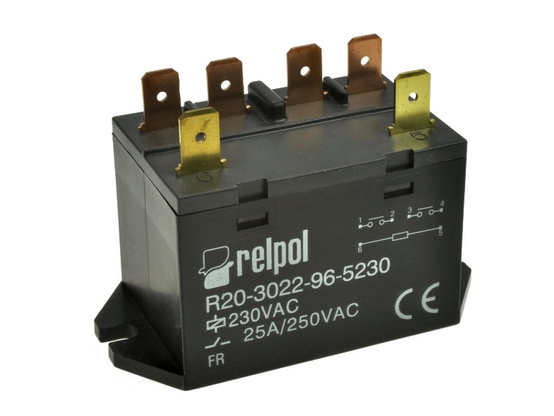 Relay; Relpol; R20-3022-96-5230; DPST NO; 230V; 25A - Electronic store ...