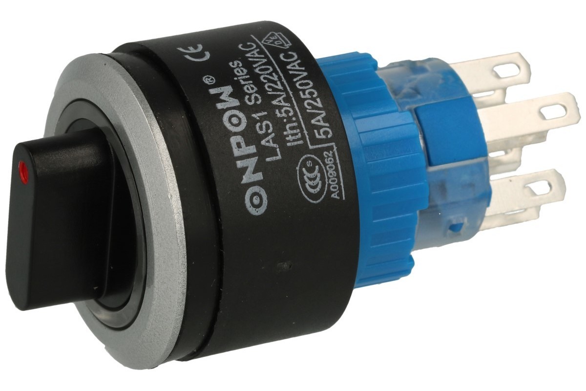 Switch; Onpow; LAS1-AWY-22X/31/R/12V; rotary; bistable; ON-OFF-ON; 3 ...