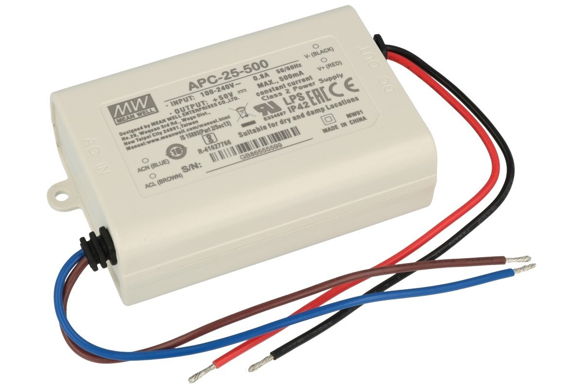 Power Supply; for LEDs; APC-25-500; 15÷50V DC - Electronic store ...