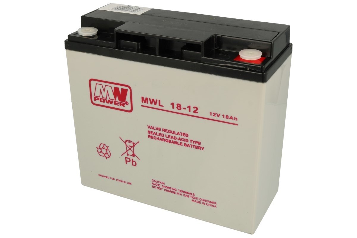 Akumulator; MW POWER; MWL 18-12 - Sklep elektroniczny - FIRMA PIEKARZ